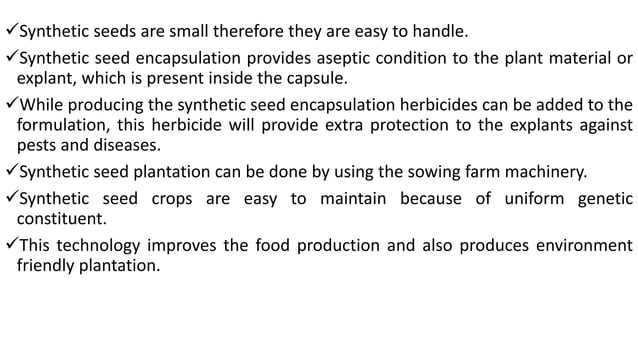 SYNTHETIC SEED.pptx | Agriculture | Industries