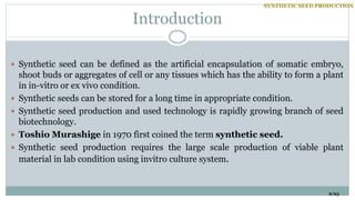 SYNTHETIC SEED PRODUCTION.............pptx