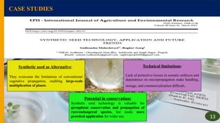 Synthetic Seed Production Technique: a new steps in biotechnology | PPTX