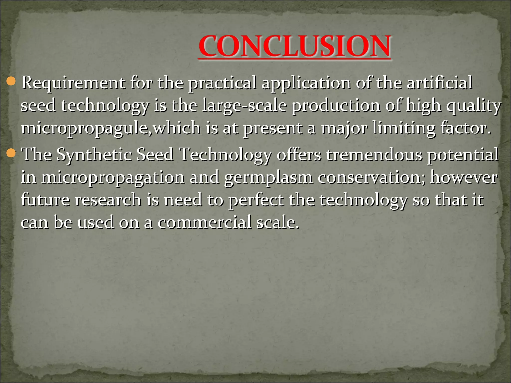 Synthetic Seeds | PPT