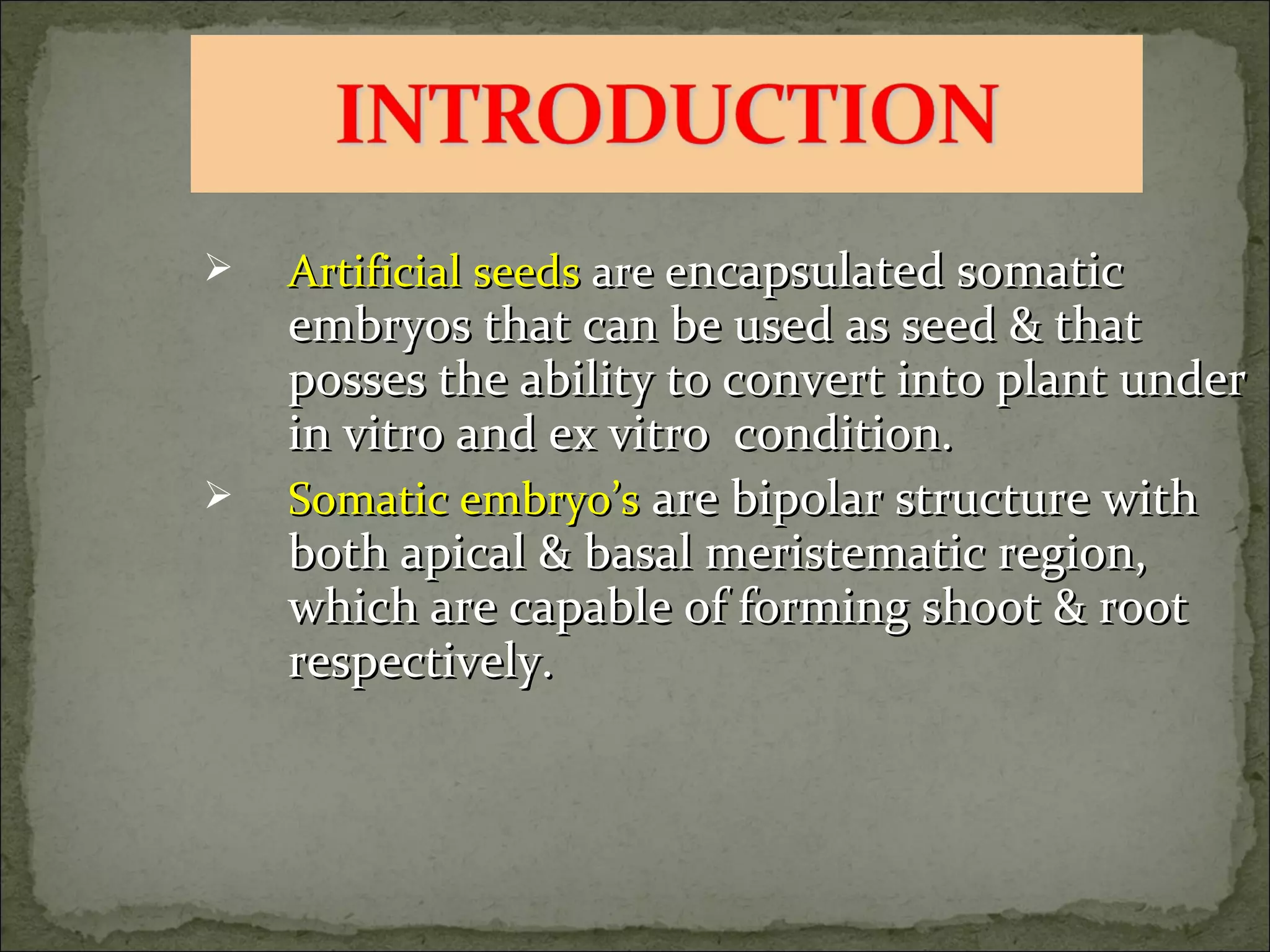 Synthetic Seeds | PPT