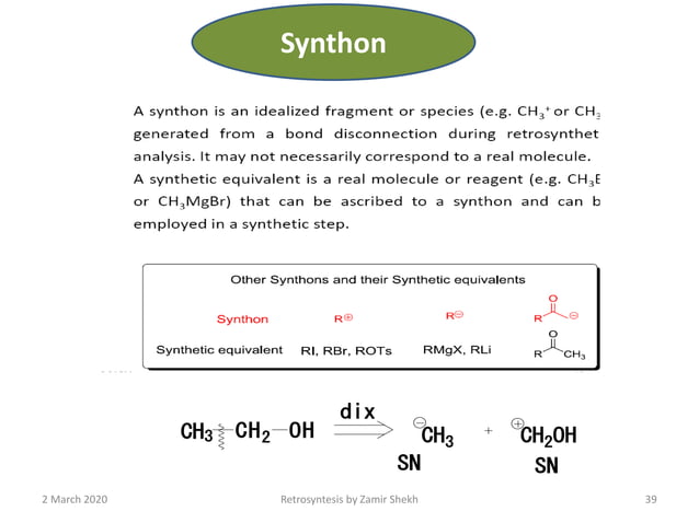 Retrosyntheis Synthetic Strategeis - Zamir Shekh | PPT