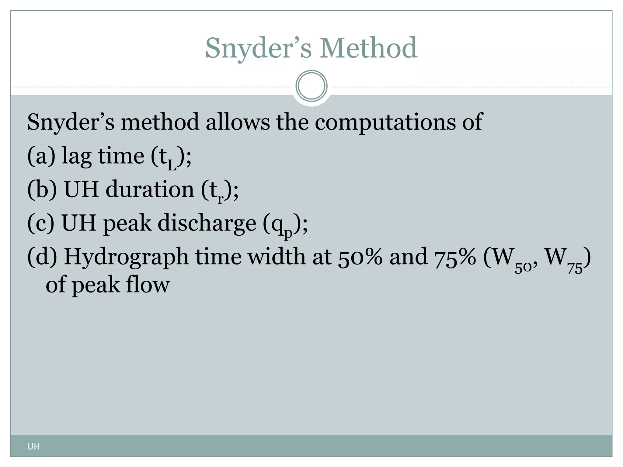 Synthetic unit hydrograph | PPTX