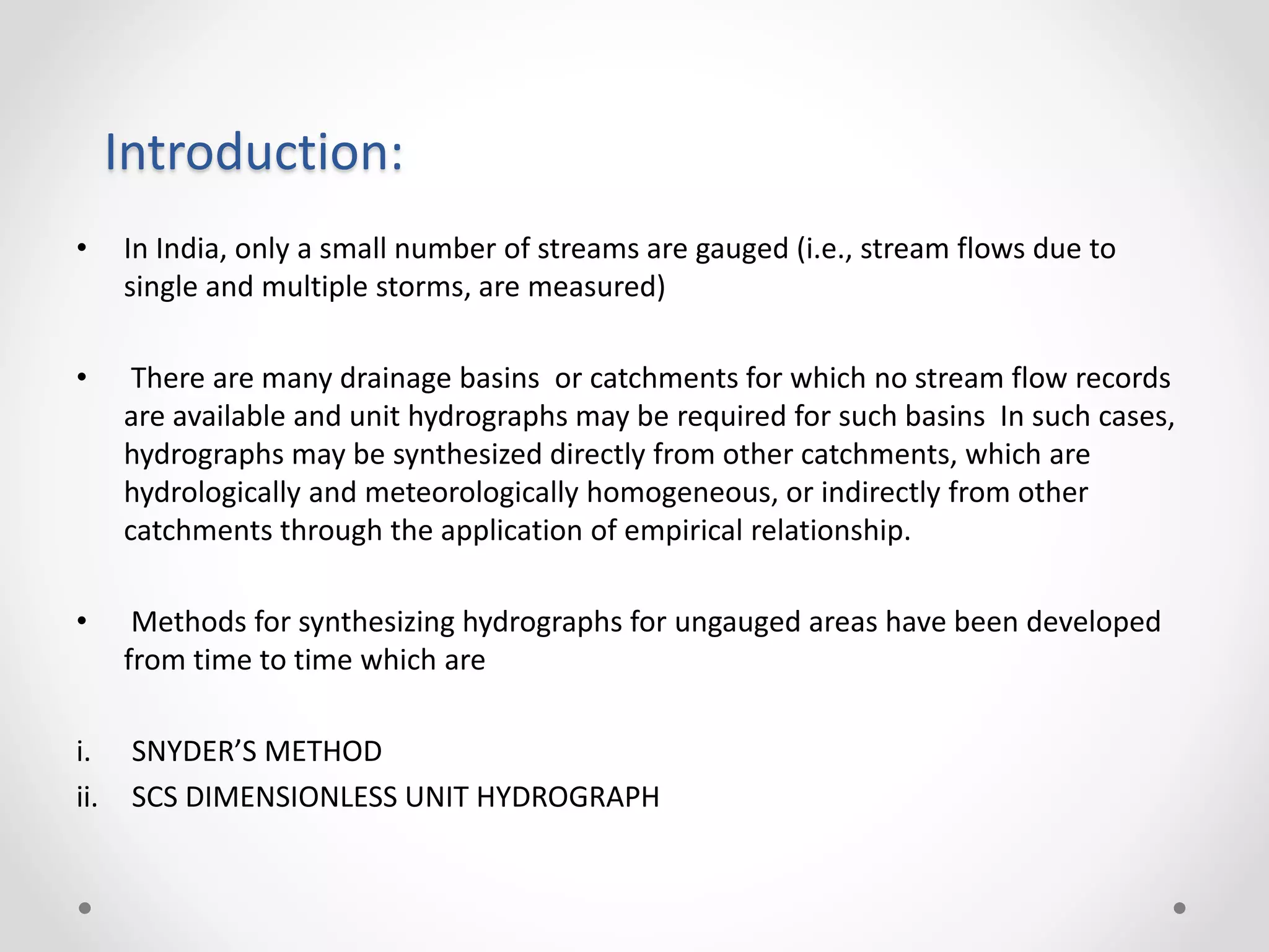 Synthetic unit hydrograph | PPTX