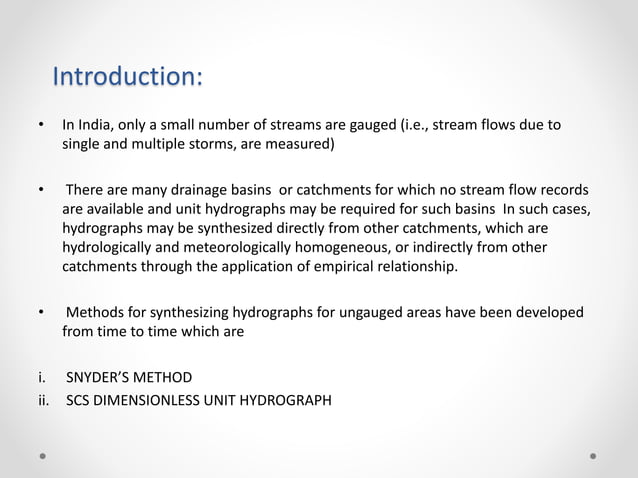 Synthetic unit hydrograph | PPTX | Geography | Science