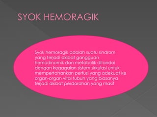 SYOK HIPOVOLEMIK rumah sakit daerah medan | PPTX