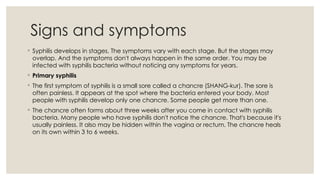 Brief introduction to Syphilis with a simple concept | PPTX