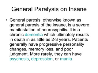 Syphilis and Neurosyphilis 101 | PPT