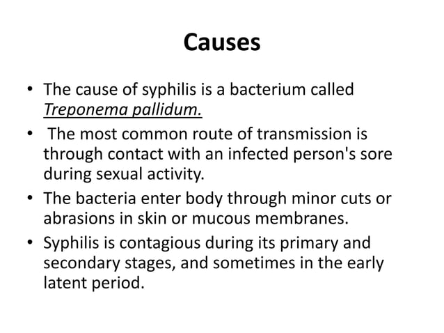 Syphilis | PPTX | Infectious Diseases | Diseases and Conditions