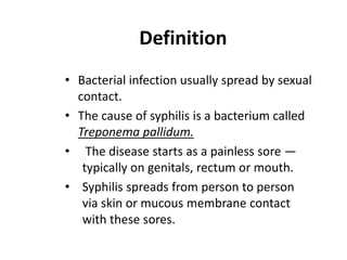Syphilis | PPTX | Infectious Diseases | Diseases and Conditions