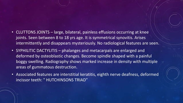Syphilis in ortho | PPTX | Bone and Joint Conditions | Diseases and ...