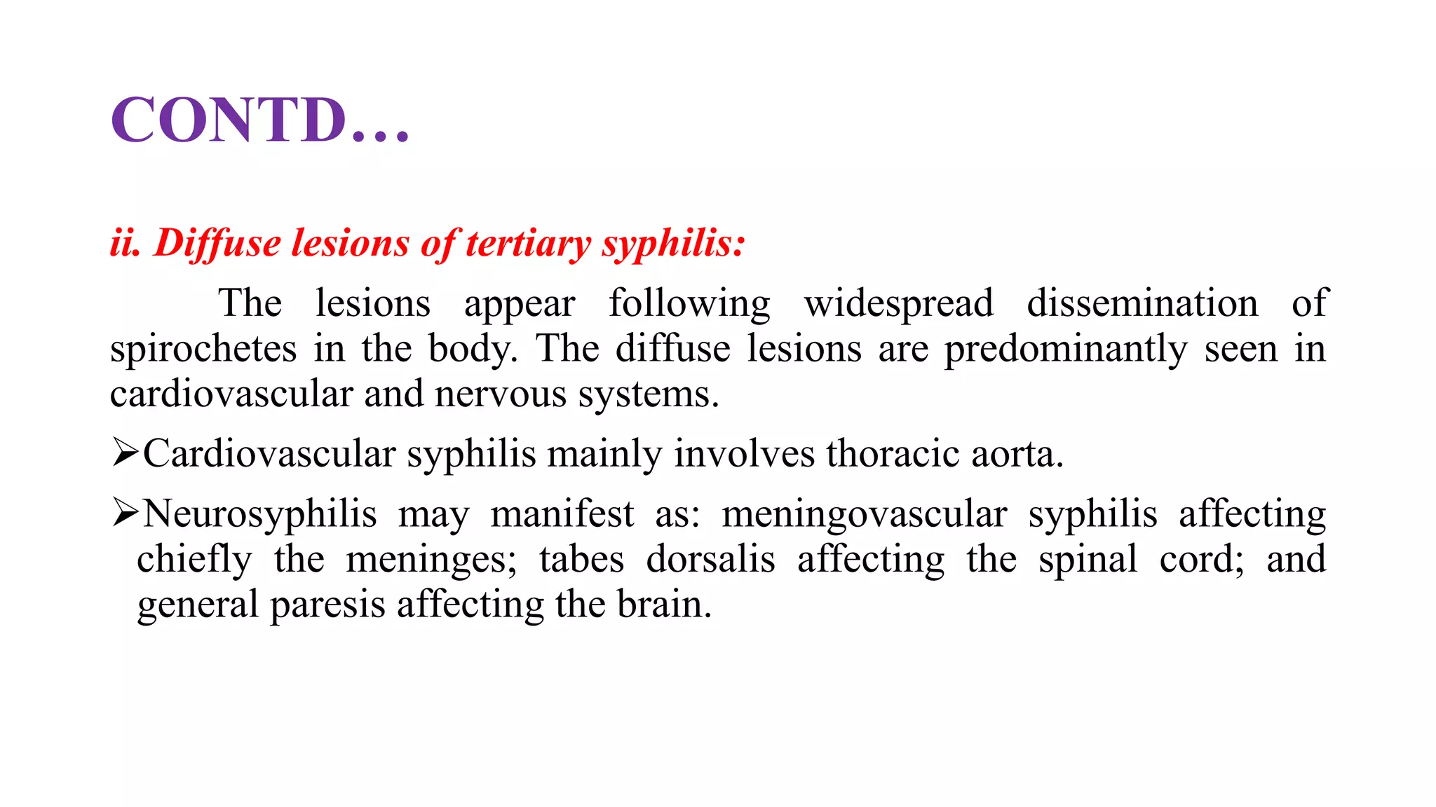 Stages of syphilis and its treatment | PPTX