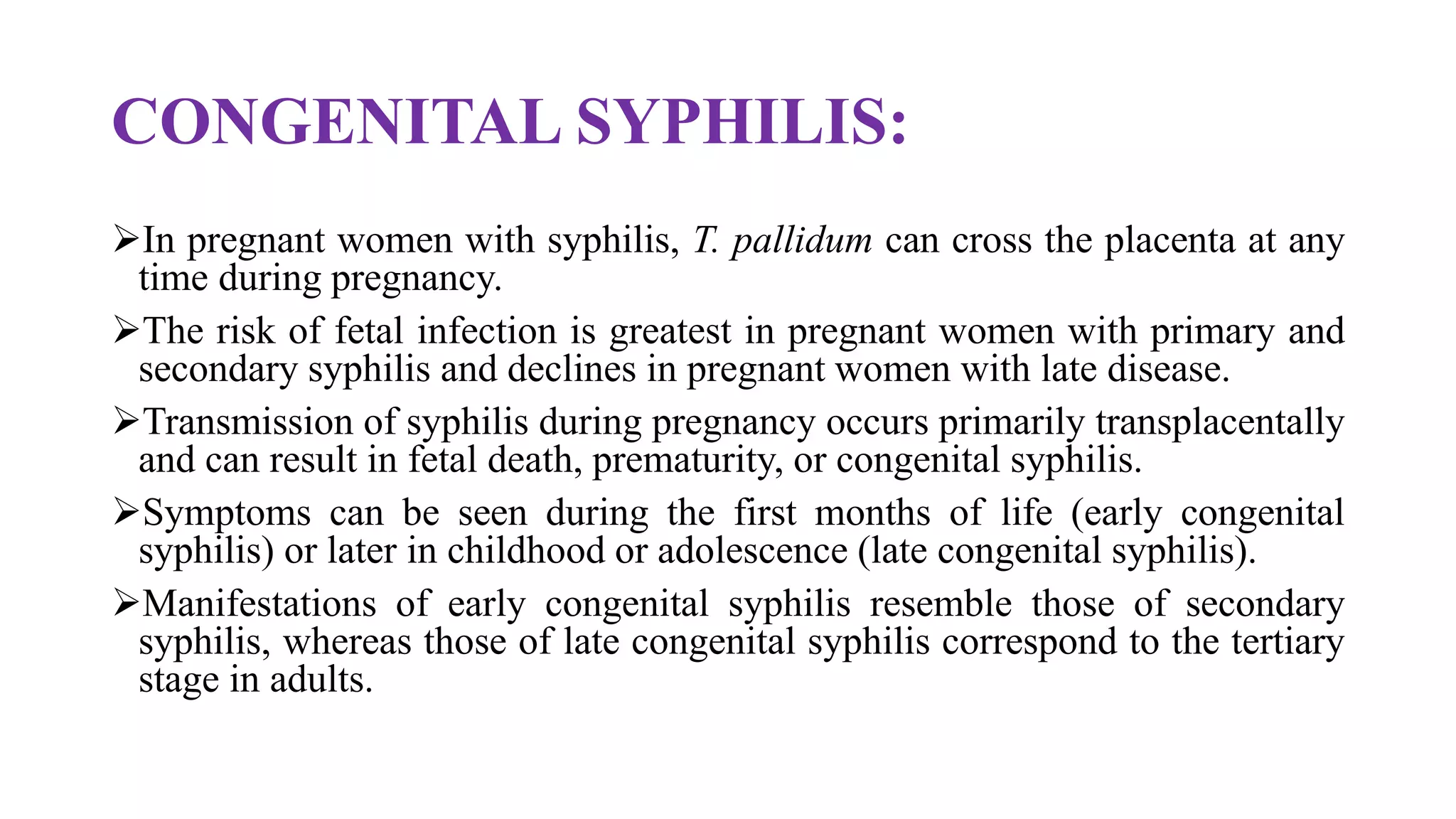 Stages of syphilis and its treatment | PPTX