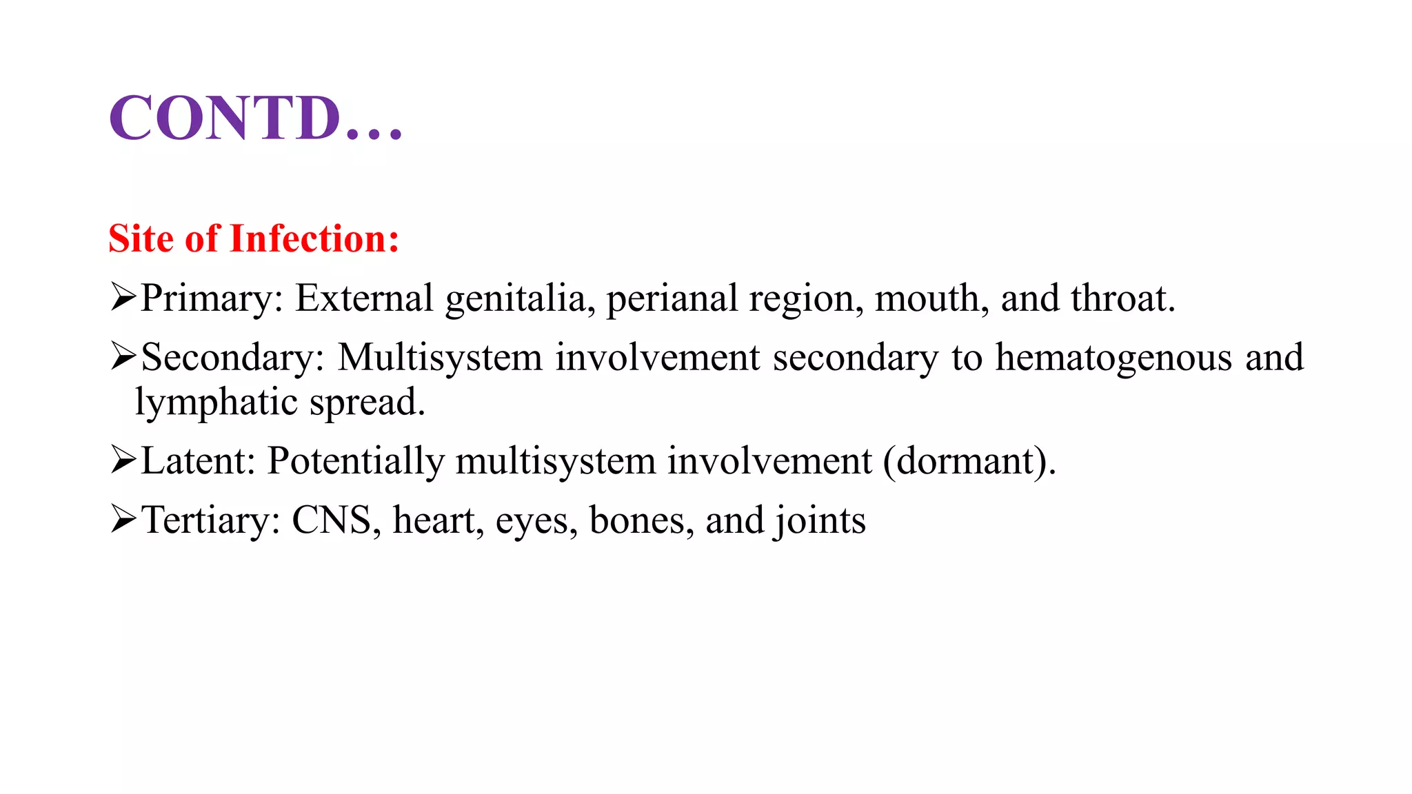 Stages of syphilis and its treatment | PPTX