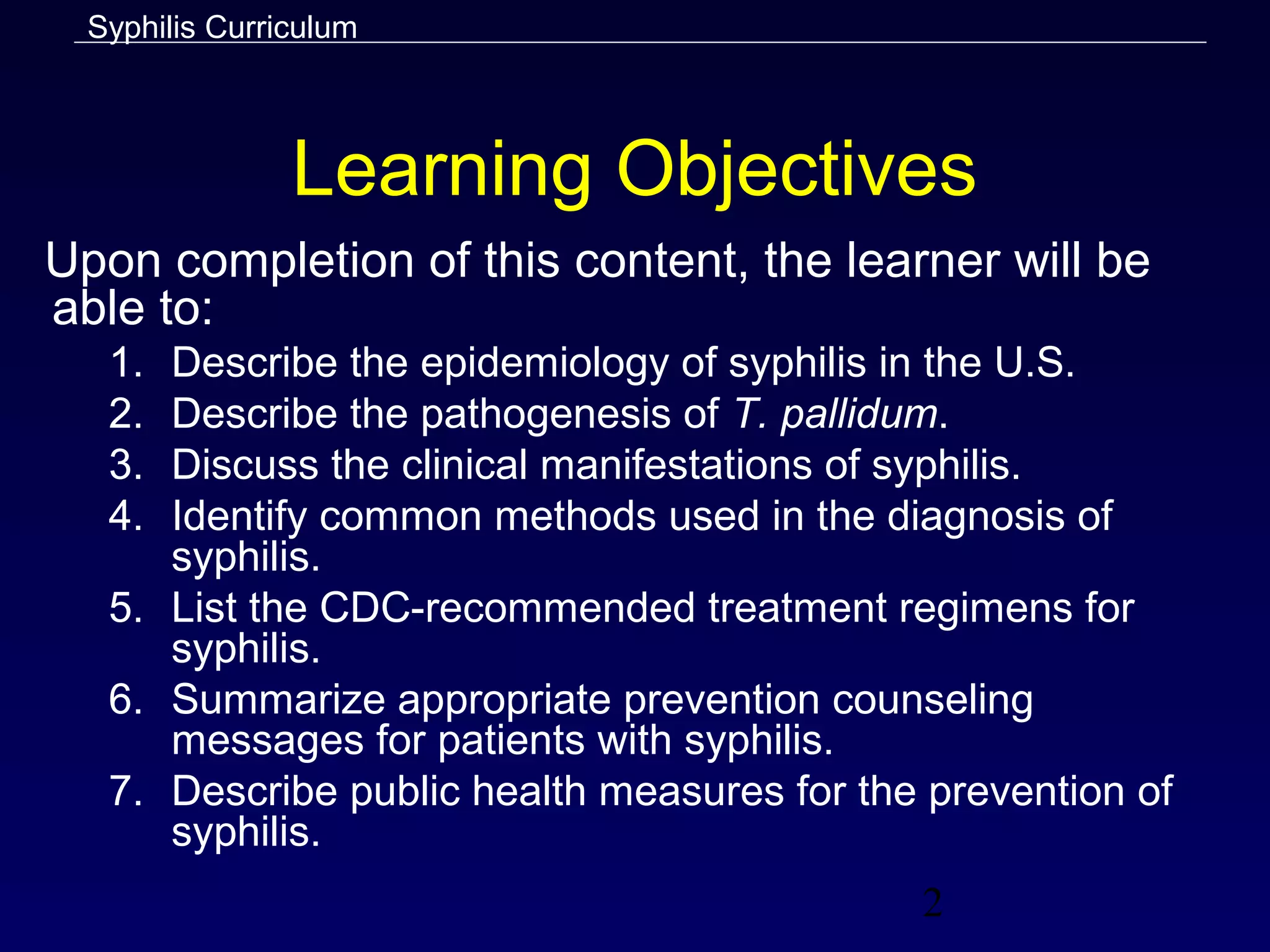 Syphilis slides | PPT