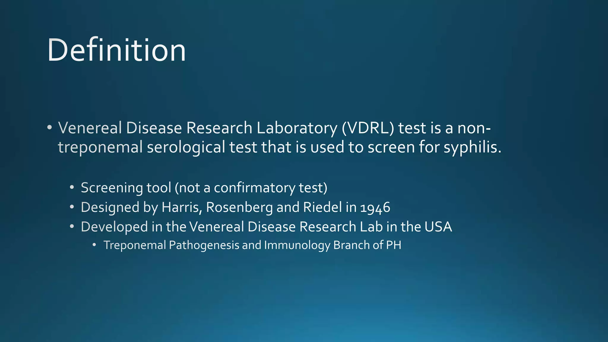 Syphilis and VDRL Test.pptx