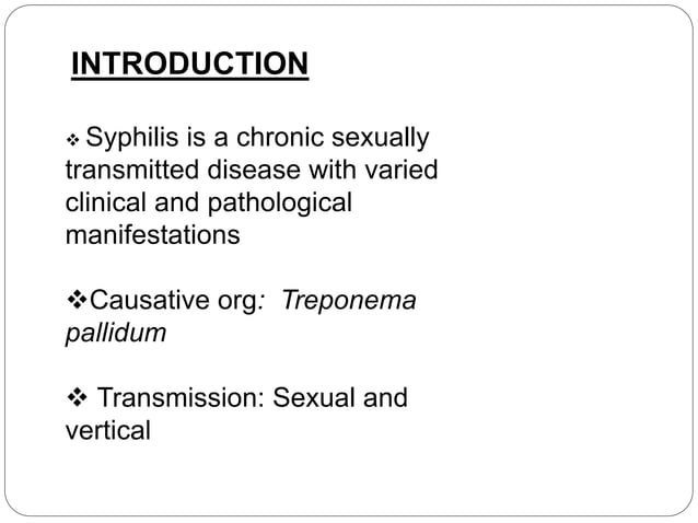 Syphilis | PPTX | Infectious Diseases | Diseases and Conditions