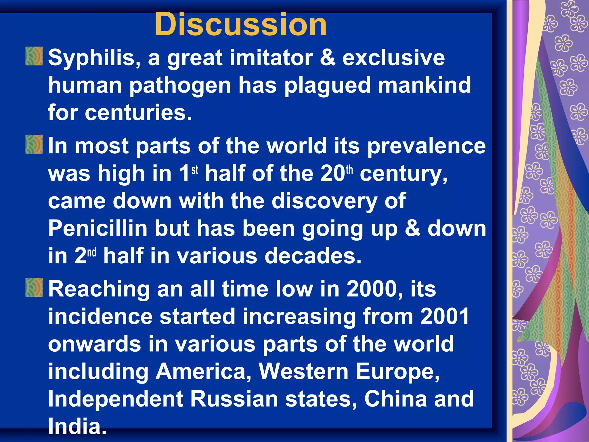 Syphilis resurgence: The social background | PPT