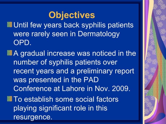 Syphilis resurgence: The social background | PPT