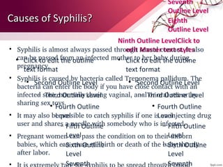 Syphilis test | PPT | Reproductive Health | Diseases and Conditions