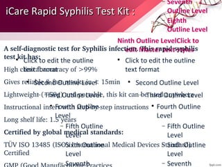 Syphilis test | PPT | Reproductive Health | Diseases and Conditions