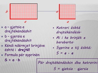 Syprina e katërorit dhe drejtkëndëshit | PPTX