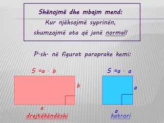 Syprina e katërorit dhe drejtkëndëshit | PPTX