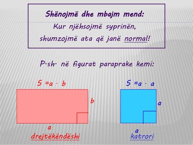 Syprina e katërorit dhe drejtkëndëshit