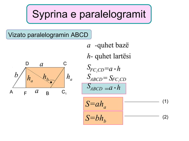 Syprina e paralelogramit | PPT