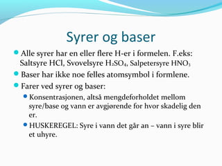 Syrer og baser | PPT