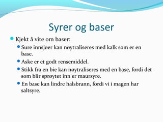 Syrer og baser | PPT