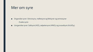 Syrer og baser | PPTX
