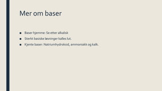 Syrer og baser | PPTX