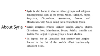 Syria history & civil war and Yemen Crisis | PPTX