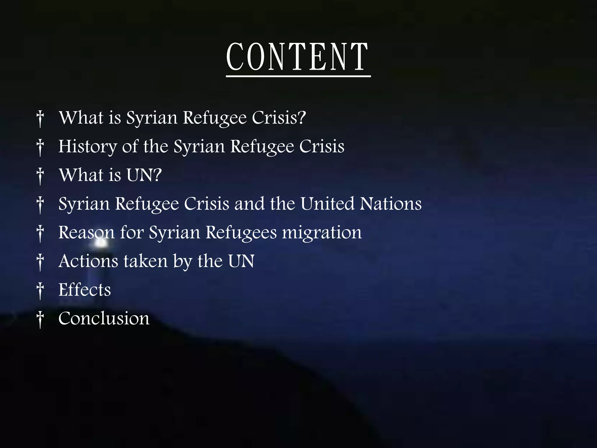 Syrian refugee crisis and the United Nations(UN) | PPT