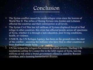 Syrian refugee crisis and the United Nations(UN) | PPT