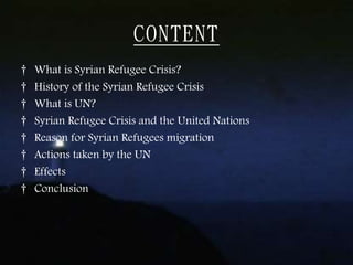 Syrian refugee crisis and the United Nations(UN) | PPT