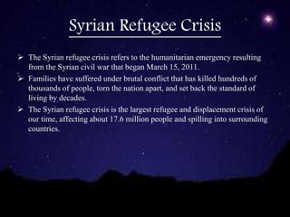 Syrian refugee crisis and the United Nations(UN) | PPT