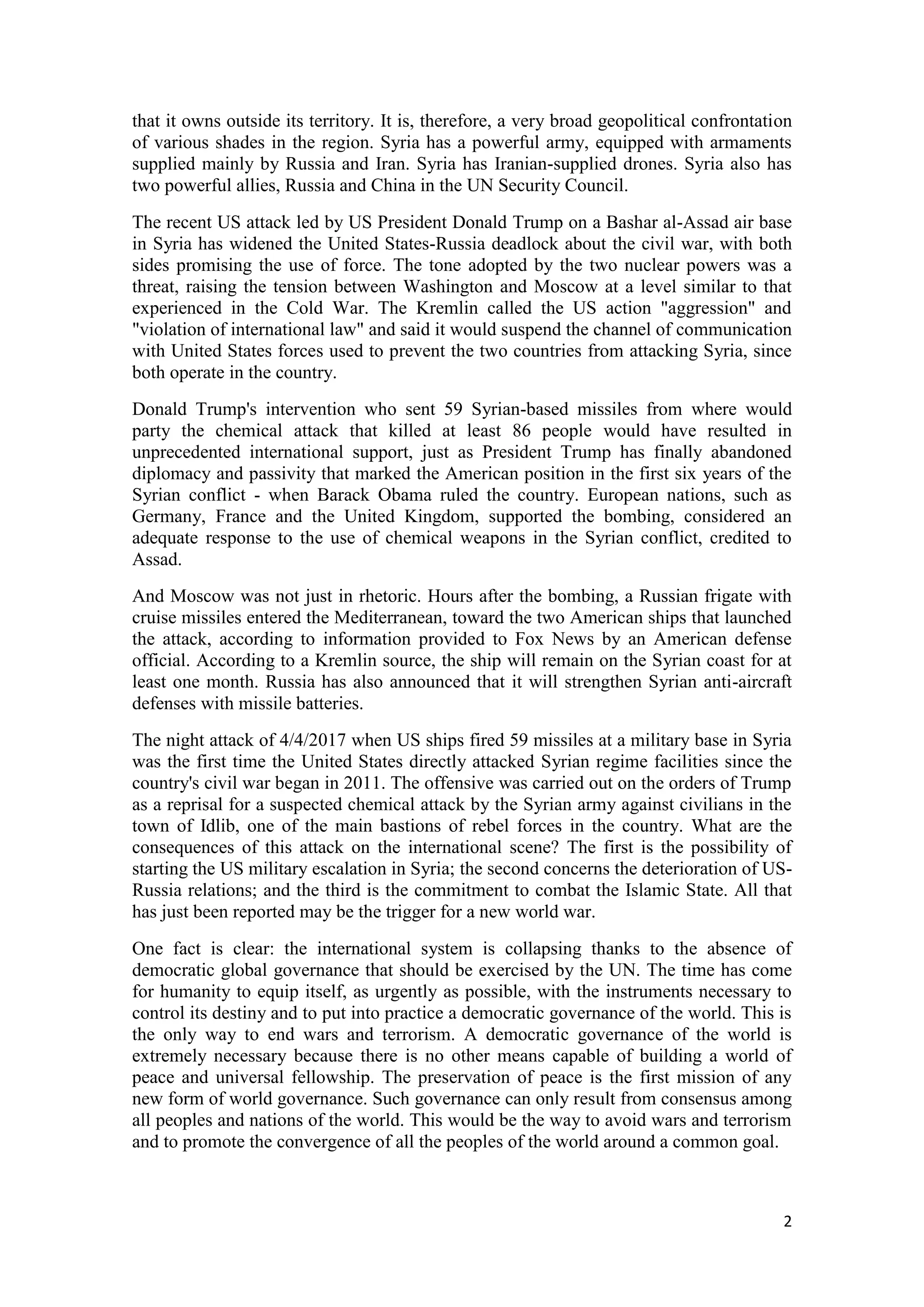 Syria will trigger a new world war | PDF