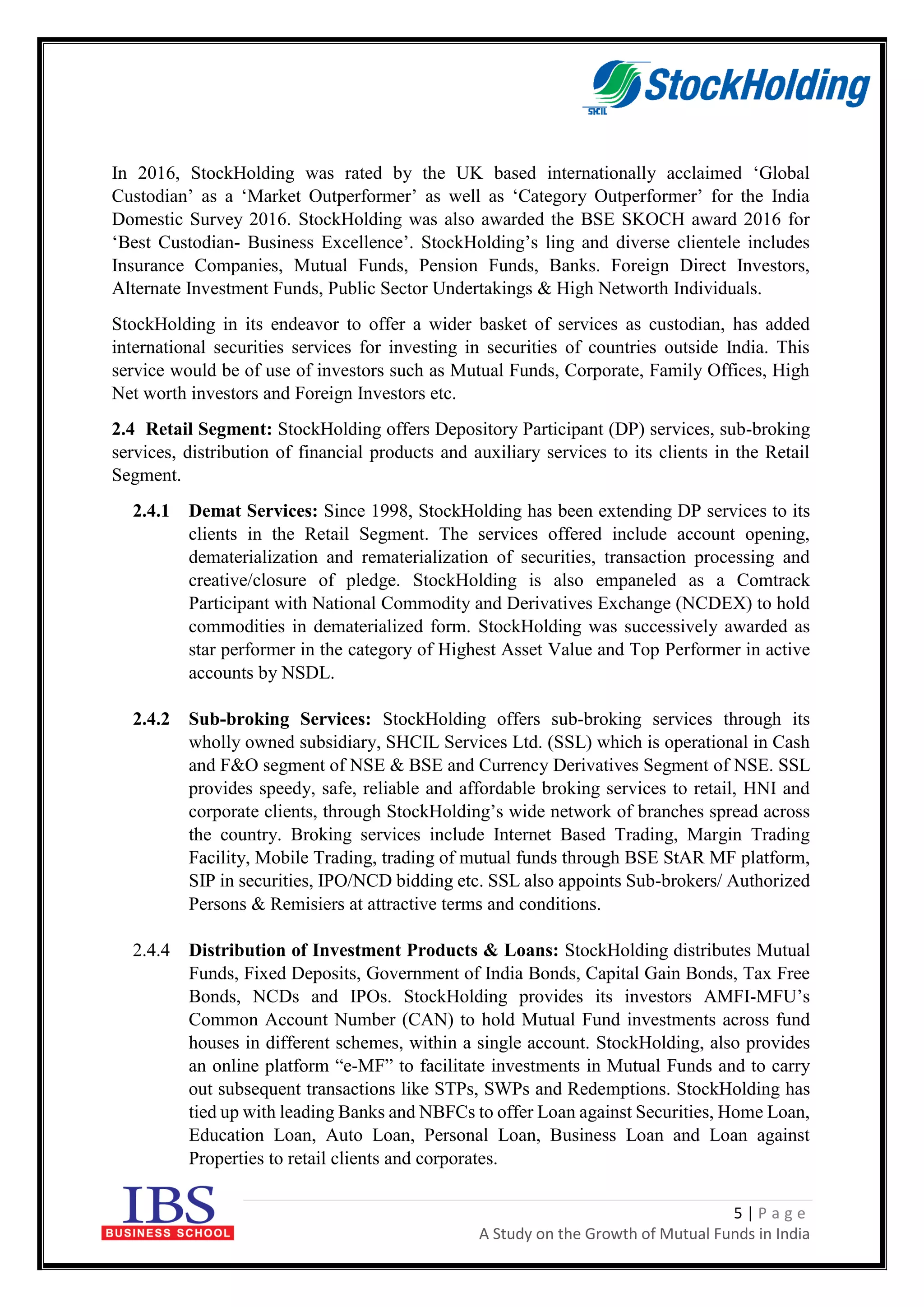 A Study of Mutual Funds in India- Report | PDF