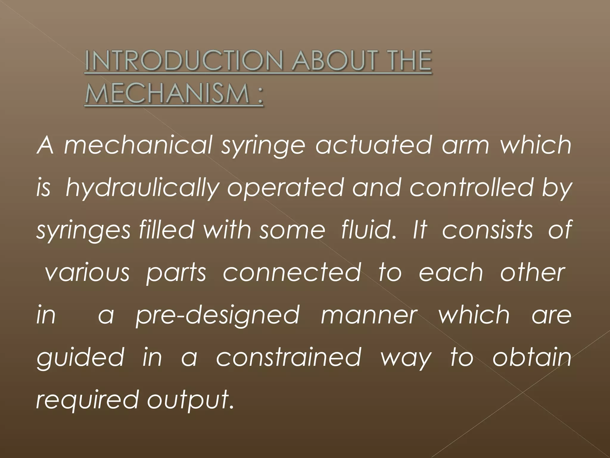 syringe actuated mechanical arm | PPT