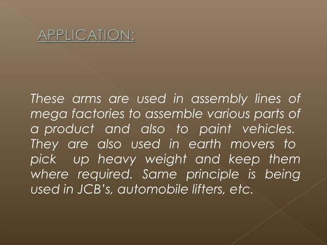 syringe actuated mechanical arm | PPT | Robotics | Technology & Computing