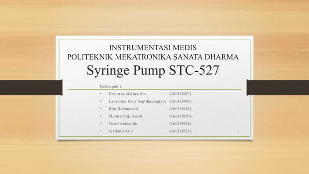 Syringe pump stc 527 - ) - | PPT