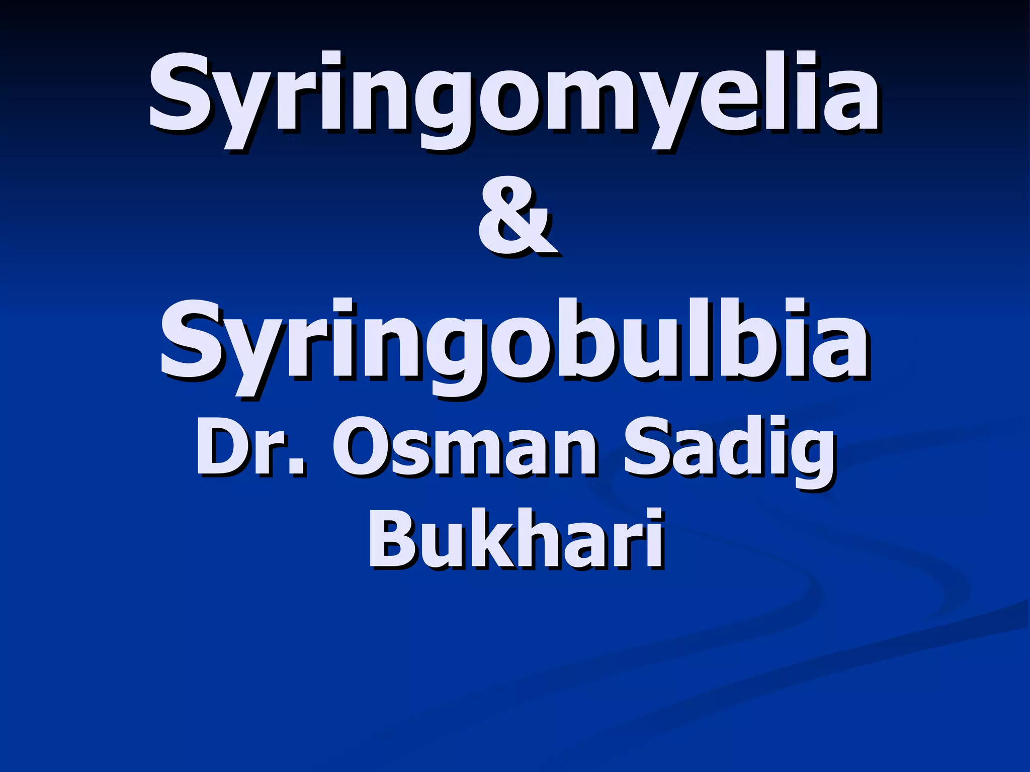 Syringomyelia | PPT