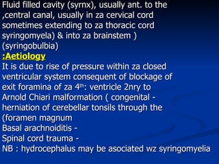 Syringomyelia | PPT