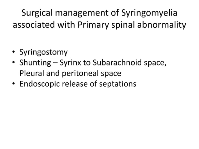 Syringomyelia | PPT