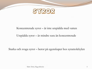 Syror och baser sammanfattning | PPTX