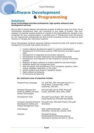 Syrup Technologies | PDF