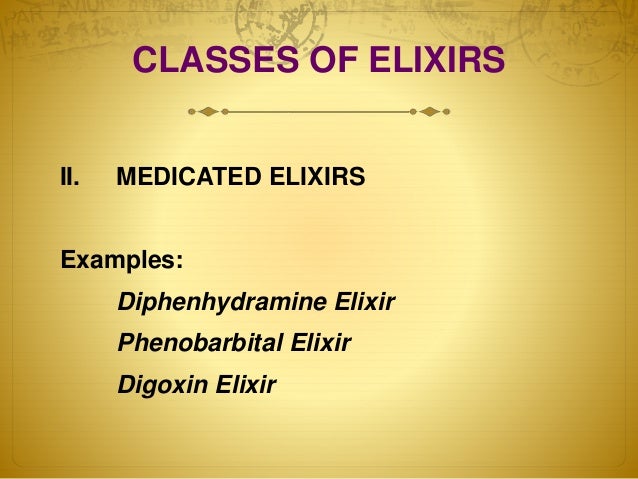 Syrup Elixir Spirits