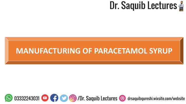 Pharmaceutical Syrups; Composition, Preparation and Examples | PPTX